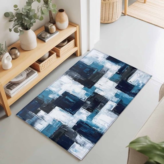2x3 Ft Entryway Area Rug, Vintage Abstract Kitchen Rug Runner Washable ...