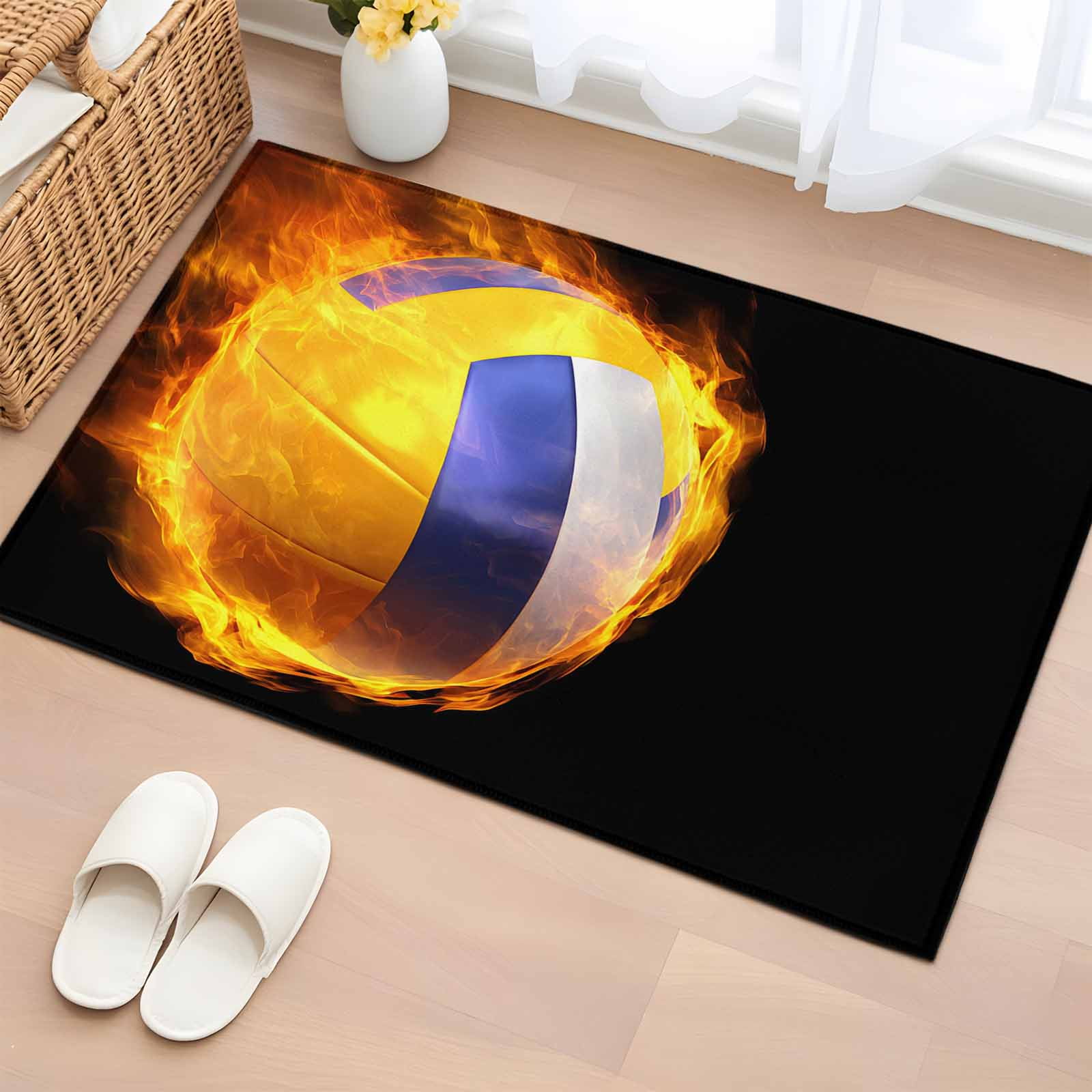 2x3 Ft Entryway Area Rug, Volleyball Kitchen Rug Runner Washable Floor ...