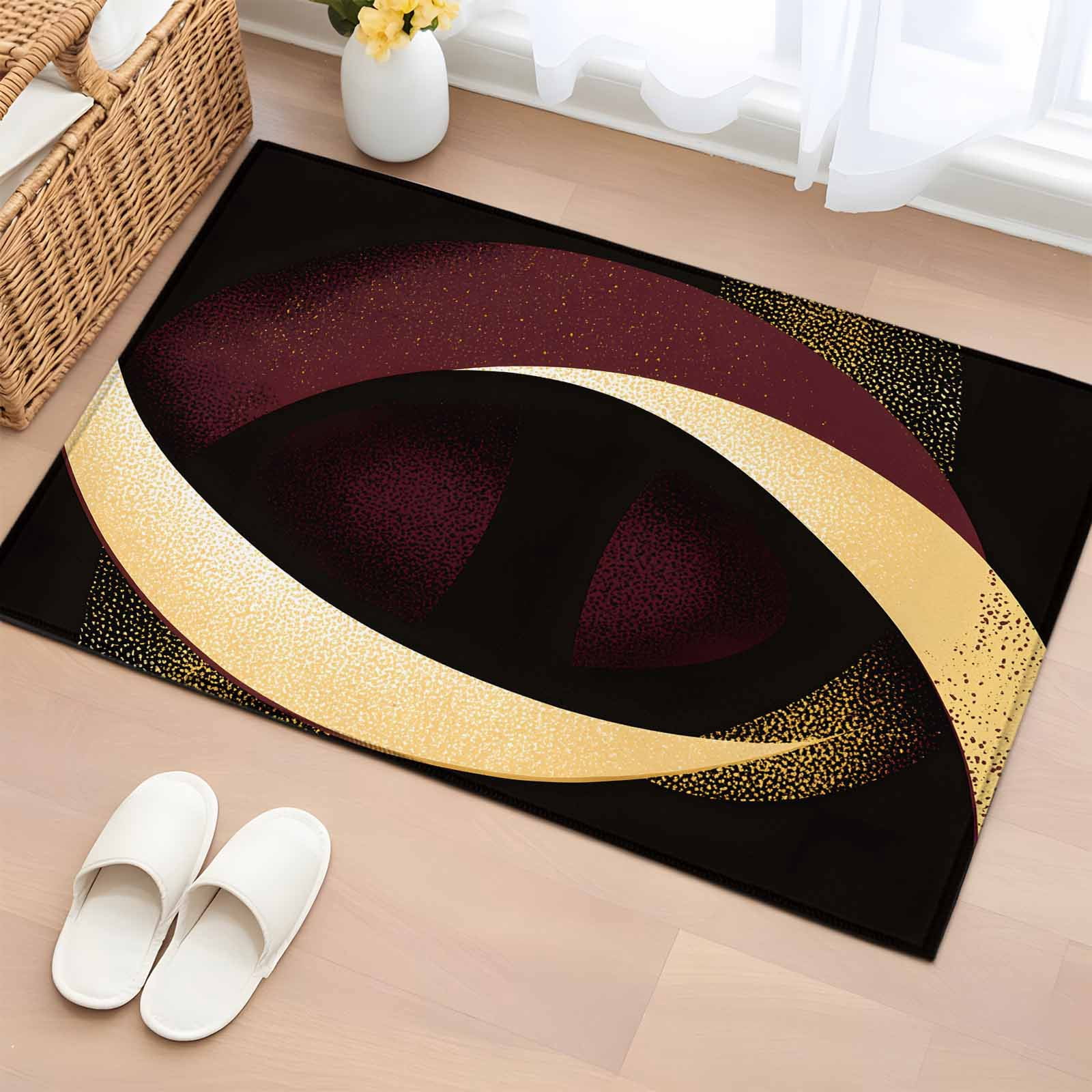 2x3 Ft Entryway Area Rug, Yellow Black Red Kitchen Rug Runner Washable ...