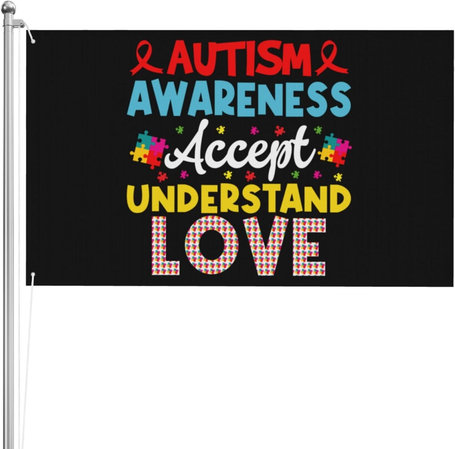 2x3 I Love Someone With Autism Flag Double Sided Autism Awareness Month ...