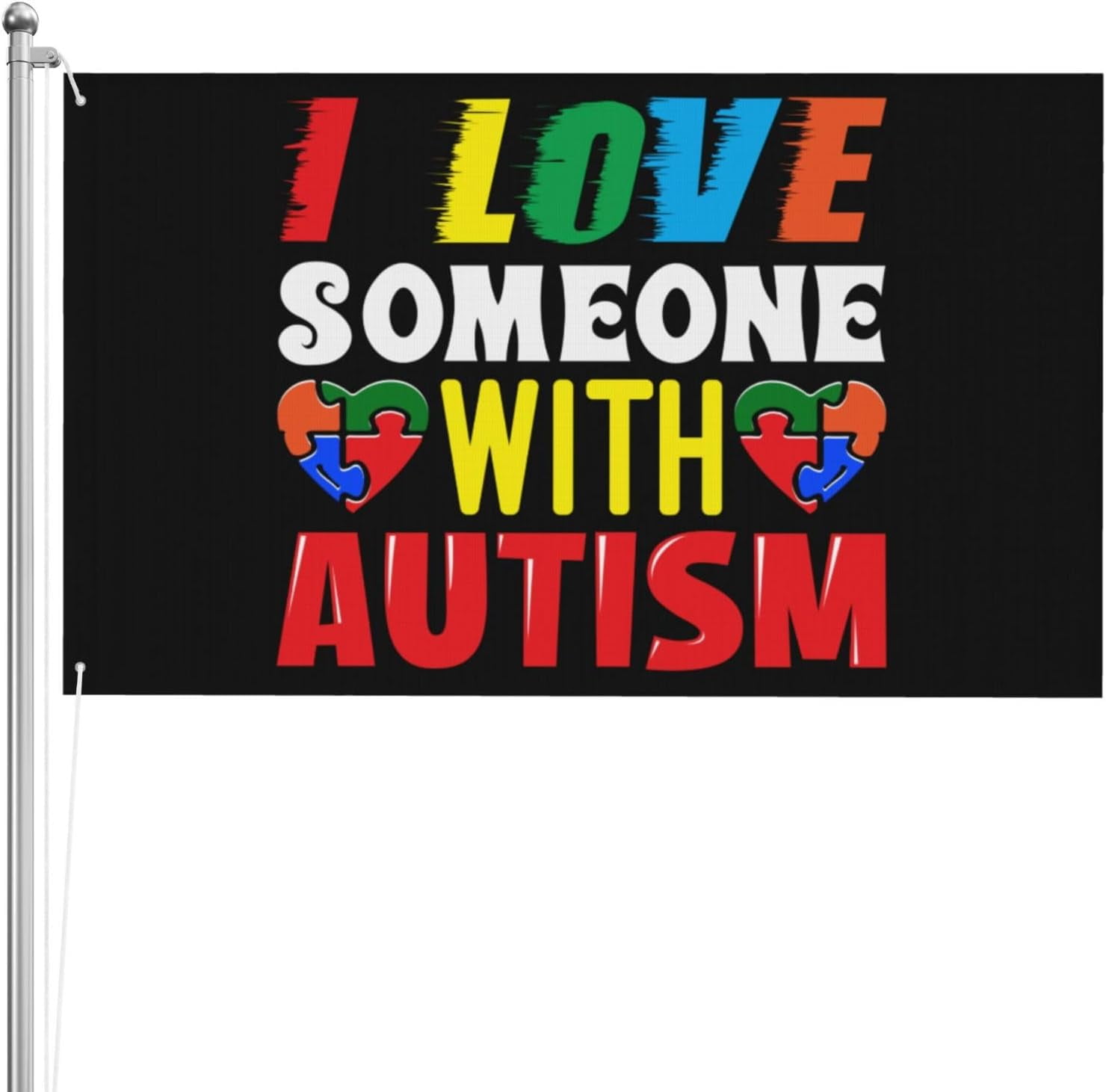 2x3 I Love Someone With Autism Flag Double Sided Autism Awareness Month ...