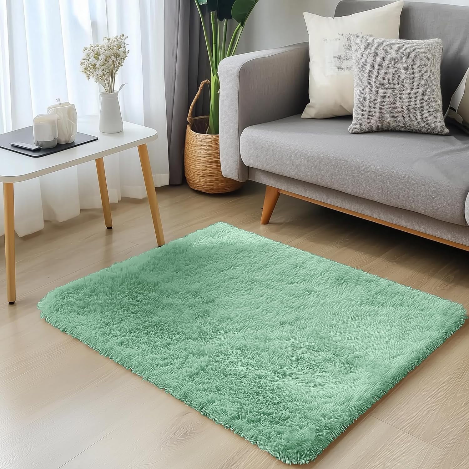 2x3 Machine Washable Small Bedside Rug, Soft Fluffy Shaggy Entryway ...
