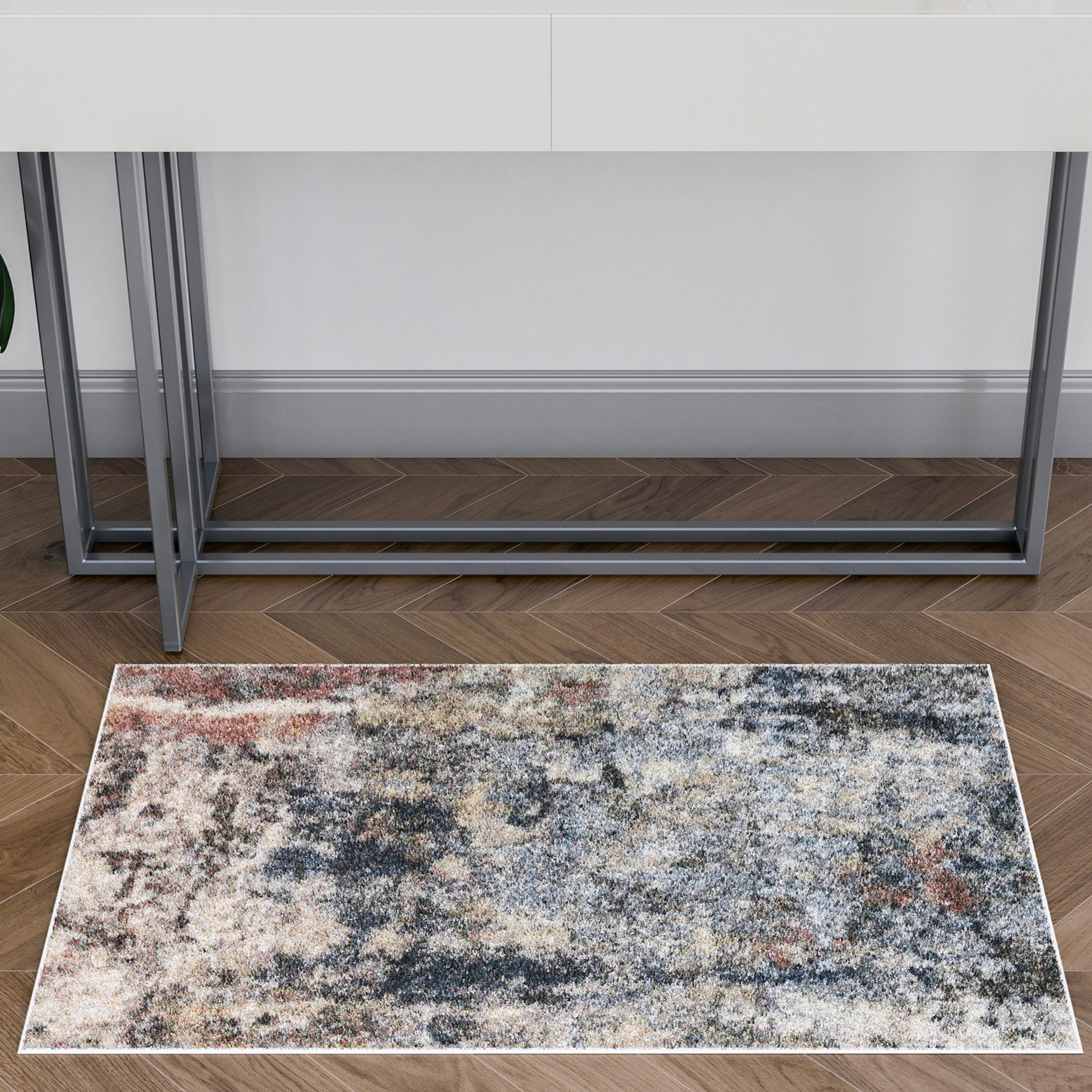 Modern Navy 2x3 Area Rug - Contemporary Abstract Design - Walmart.com