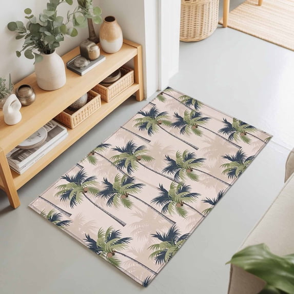 2x3 Palm Tree Small Area Rug for Entryway, Washable Non Slip Low Pile ...