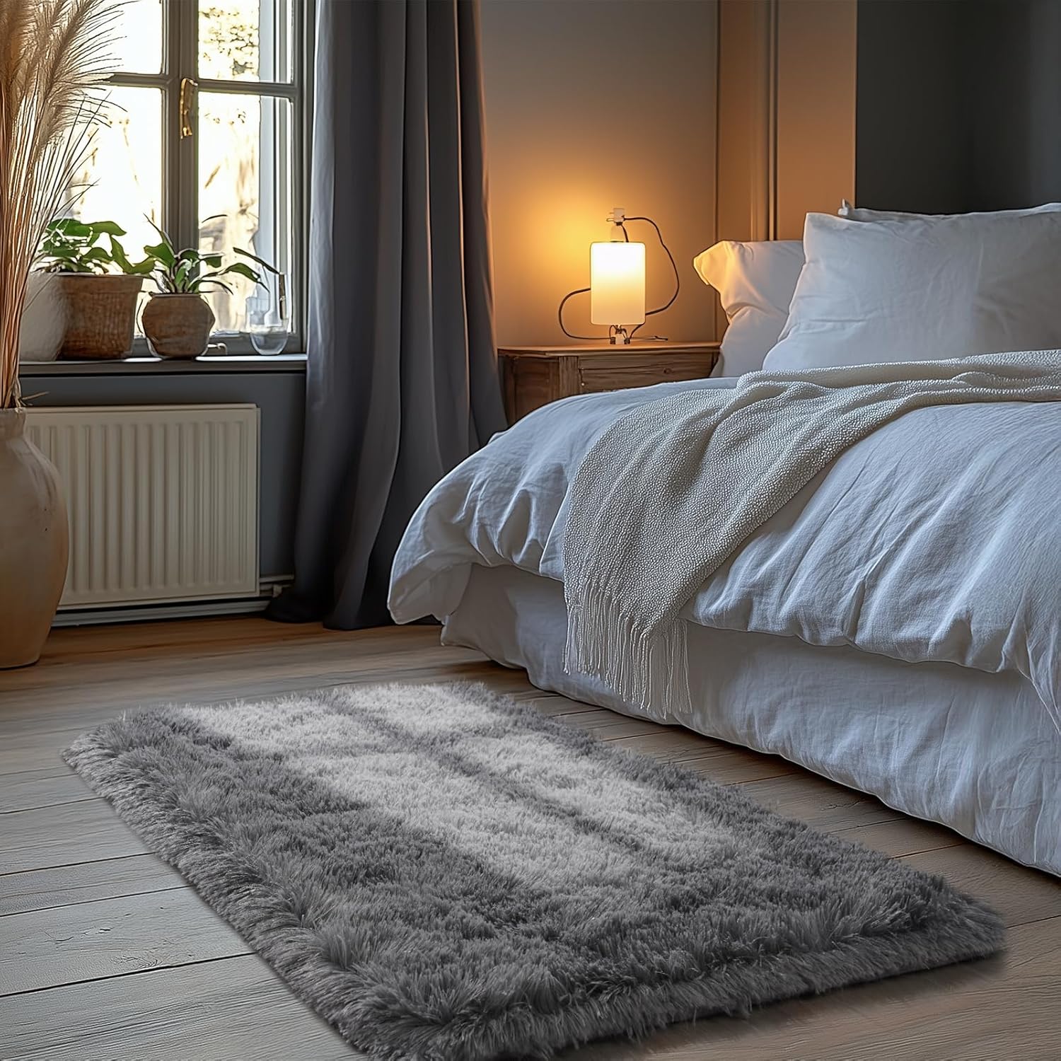 2x3 Rug Bedside Dorm Area Rug College Essentials Non Slip Grey Small ...