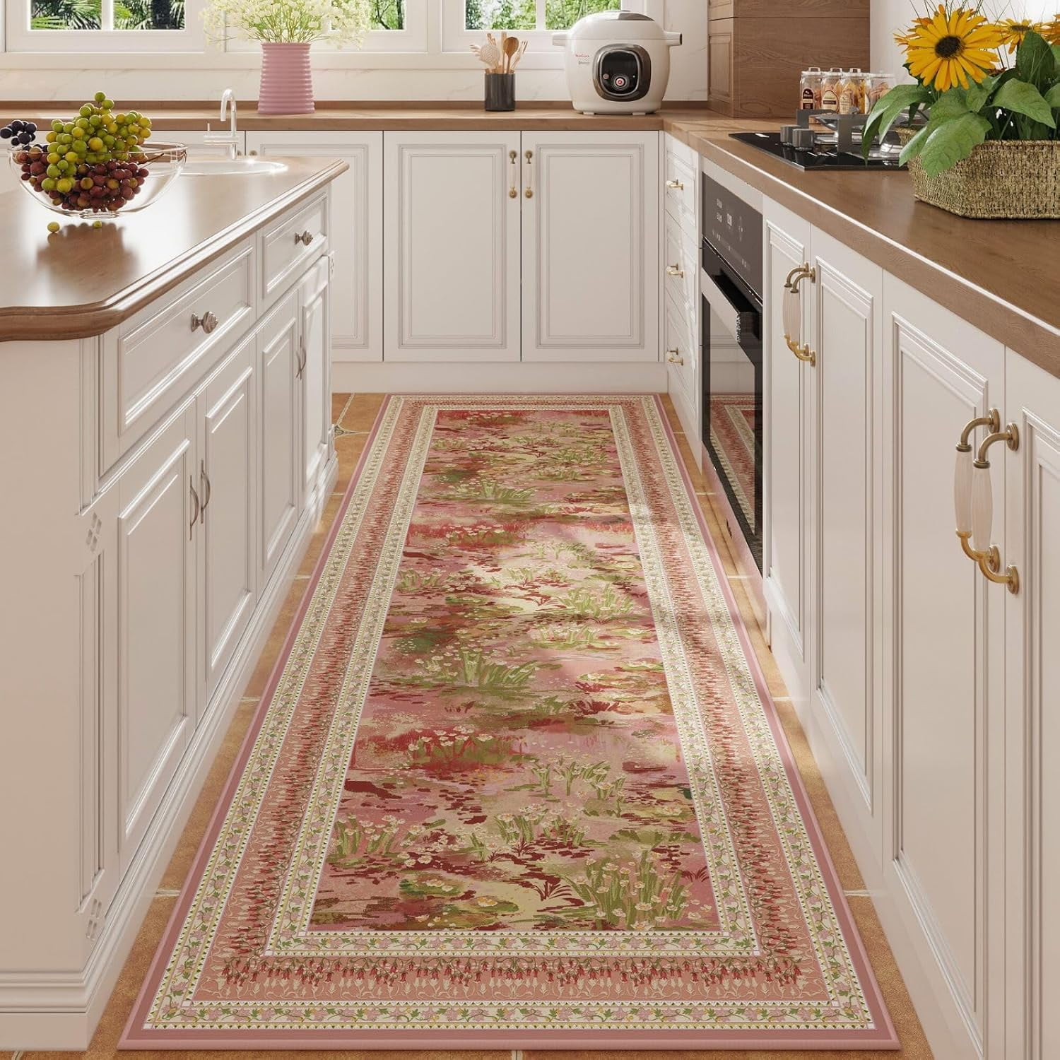 2x3 Rug Impressionist-Style Vintage Indoor Door Mat Machine Washable ...