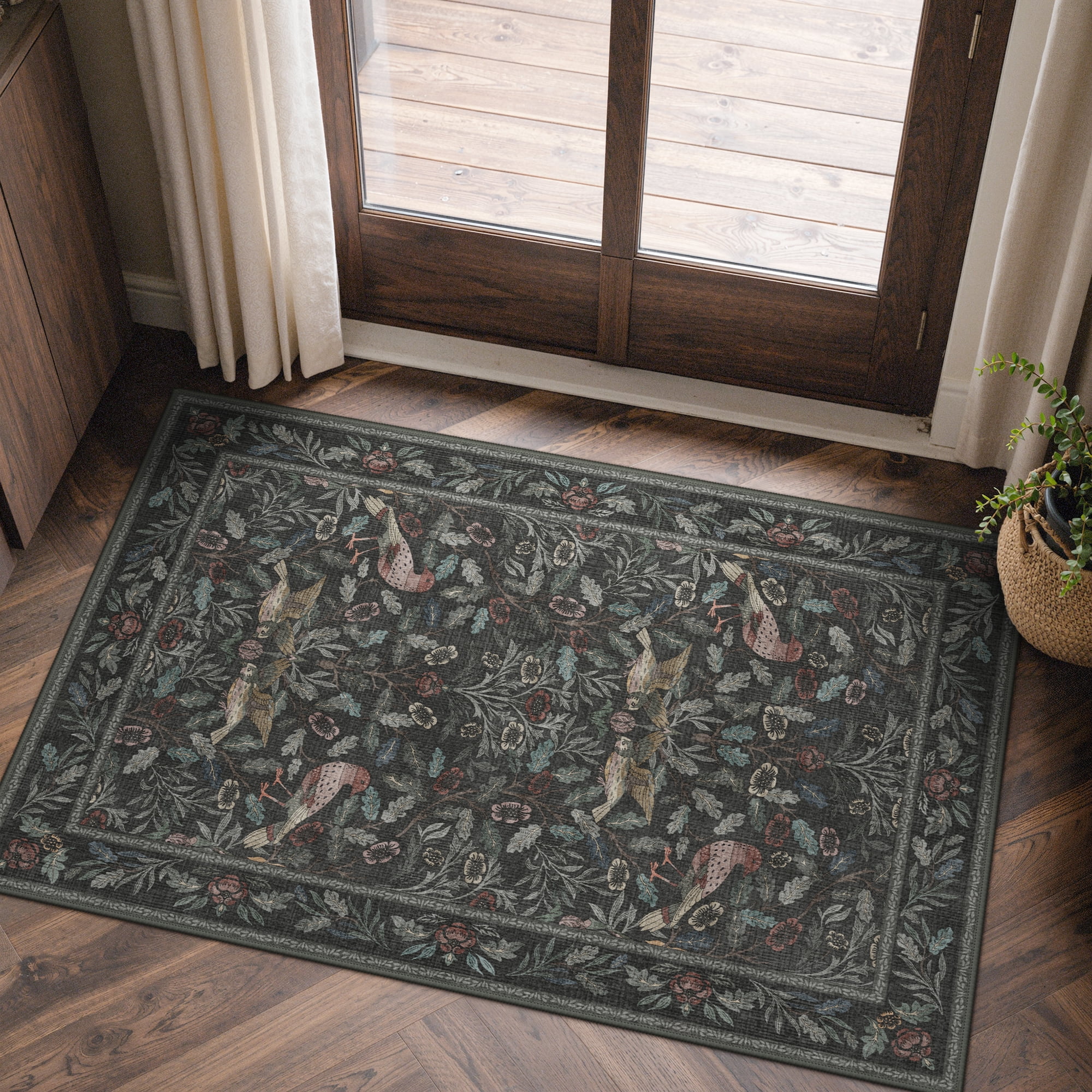 2x3 Rug Machine Washable Low Pile Non Slip Indoor Rug for Entryway ...