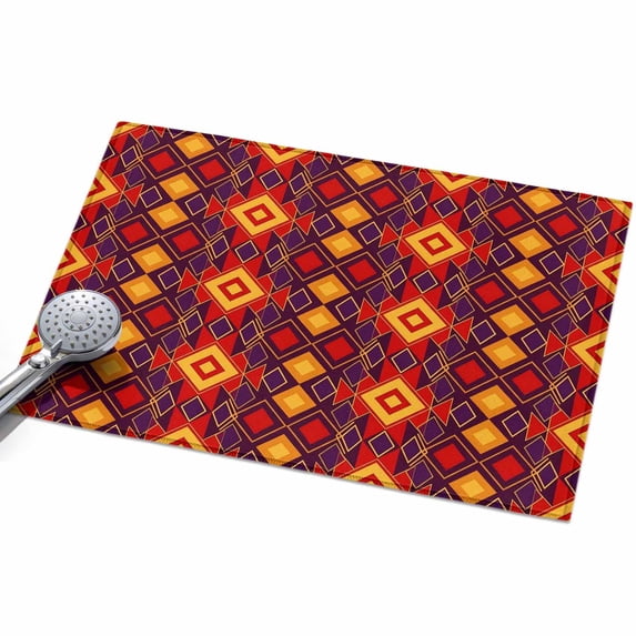 2x3 Washable Area Rugs,Abstract Boho Orange Red Color Block Non-Slip ...