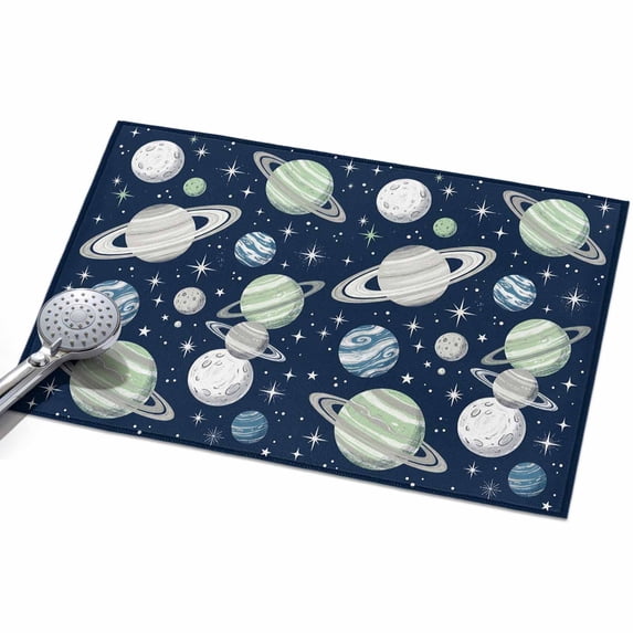 2x3 Washable Area Rugs,Abstract Navy White Sage Planets Stars Non-Slip ...