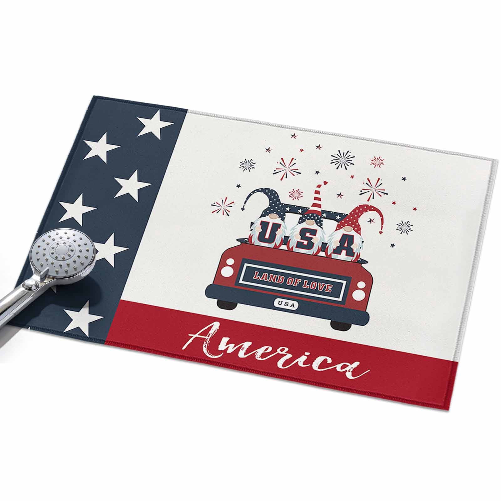 2x3 Washable Area Rugs,American Flag Pattern Truck and Gnome Non-Slip ...