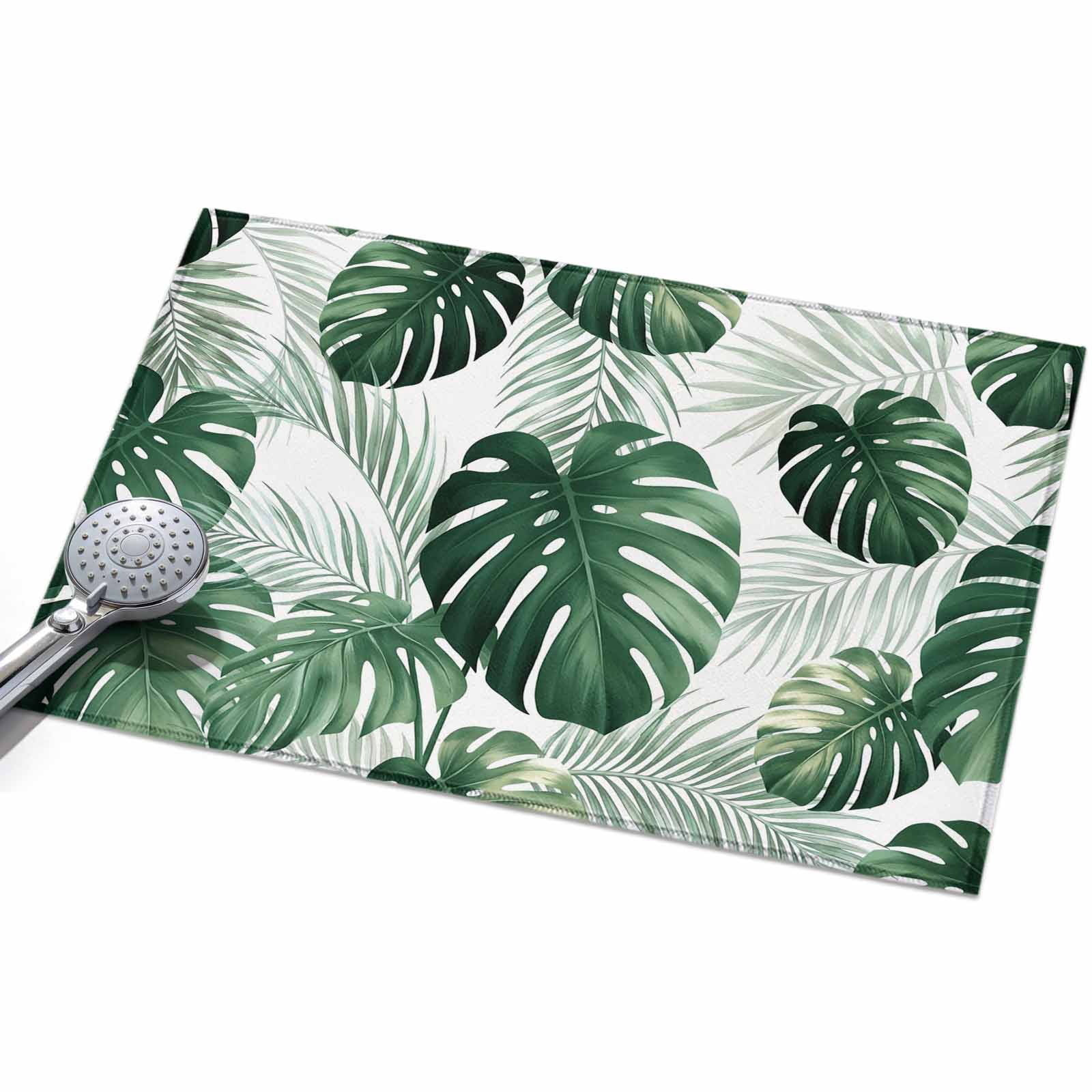 2x3 Washable Area Rugs,Botanical Green Monstera Palm Leaf Non-Slip ...