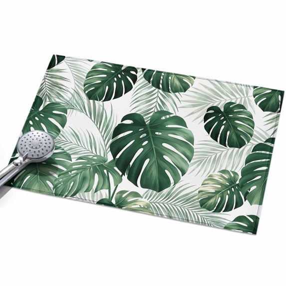 2x3 Washable Area Rugs,Botanical Green Monstera Palm Leaf Non-Slip ...