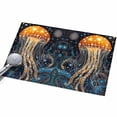 2x3 Washable Area Rugs,Coastal Abstract Orange Jellyfish Non-Slip Ultra ...