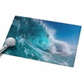 2x3 Washable Area Rugs,Coastal Teal Ocean Wave Sea Foam Non-Slip Ultra ...