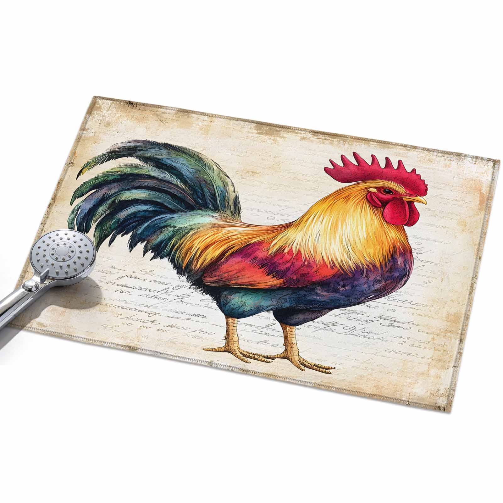 2x3 Washable Area Rugs,Country Farm Rooster Non-Slip Ultra Soft Rug ...
