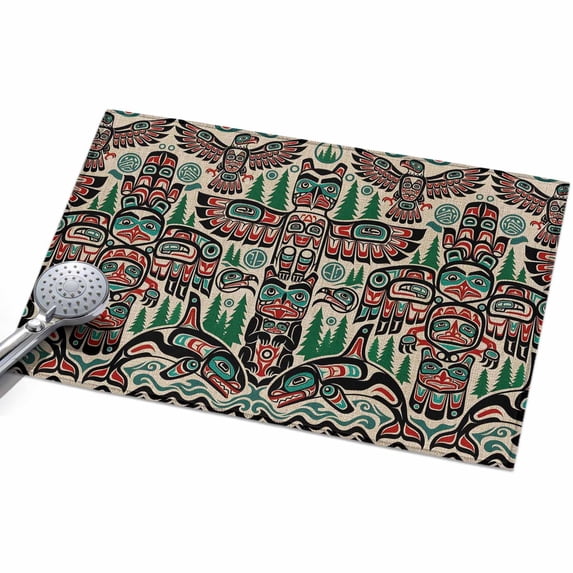2x3 Washable Area Rugs,Ethnic Style Tribal Bird Fish Green Forest Non ...