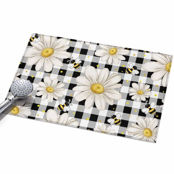 2x3 Washable Area Rugs,Farmhouse Blossom Flower Bee Non-Slip Ultra Soft ...