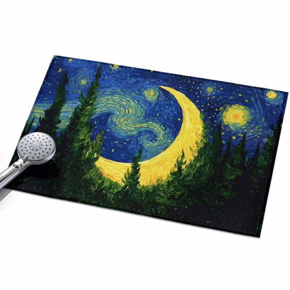 2x3 Washable Area Rugs,Giant Moon Forest Expressionist Art Non-Slip ...