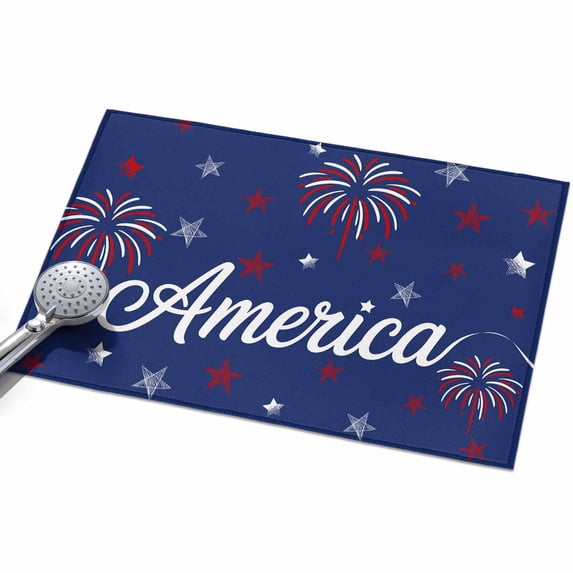 2x3 Washable Area Rugs,Independence Day America Firework Non-Slip Ultra ...