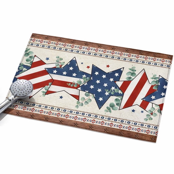 2x3 Washable Area Rugs,Independence Day Blue Star Red Stripe Non-Slip ...