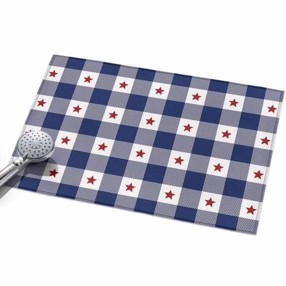 2x3 Washable Area Rugs,Independence Day Red Stars on Buffalo Lattice ...