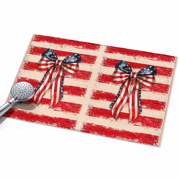 2x3 Washable Area Rugs,Independence Day USA Flag Bow Non-Slip Ultra ...