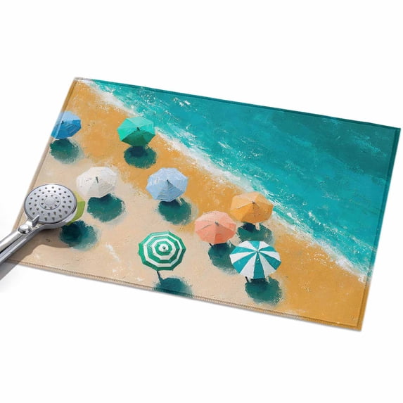 2x3 Washable Area Rugs,Ocean Beach Coastal Umbrellas Non-Slip Ultra ...