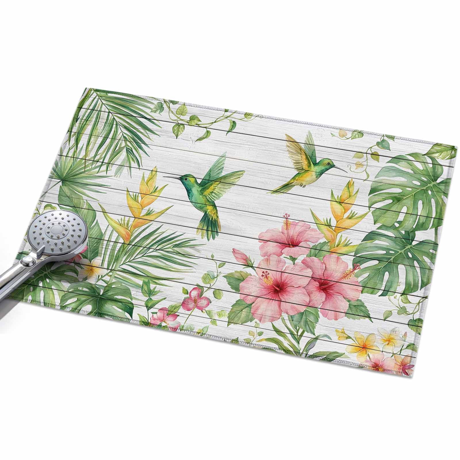 2x3 Washable Area Rugs,Summer Hummingbirds Green Leaf Non-Slip Ultra ...