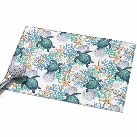 2x3 Washable Area Rugs,Summer Sea Turtle Starfish Shell Non-Slip Ultra ...
