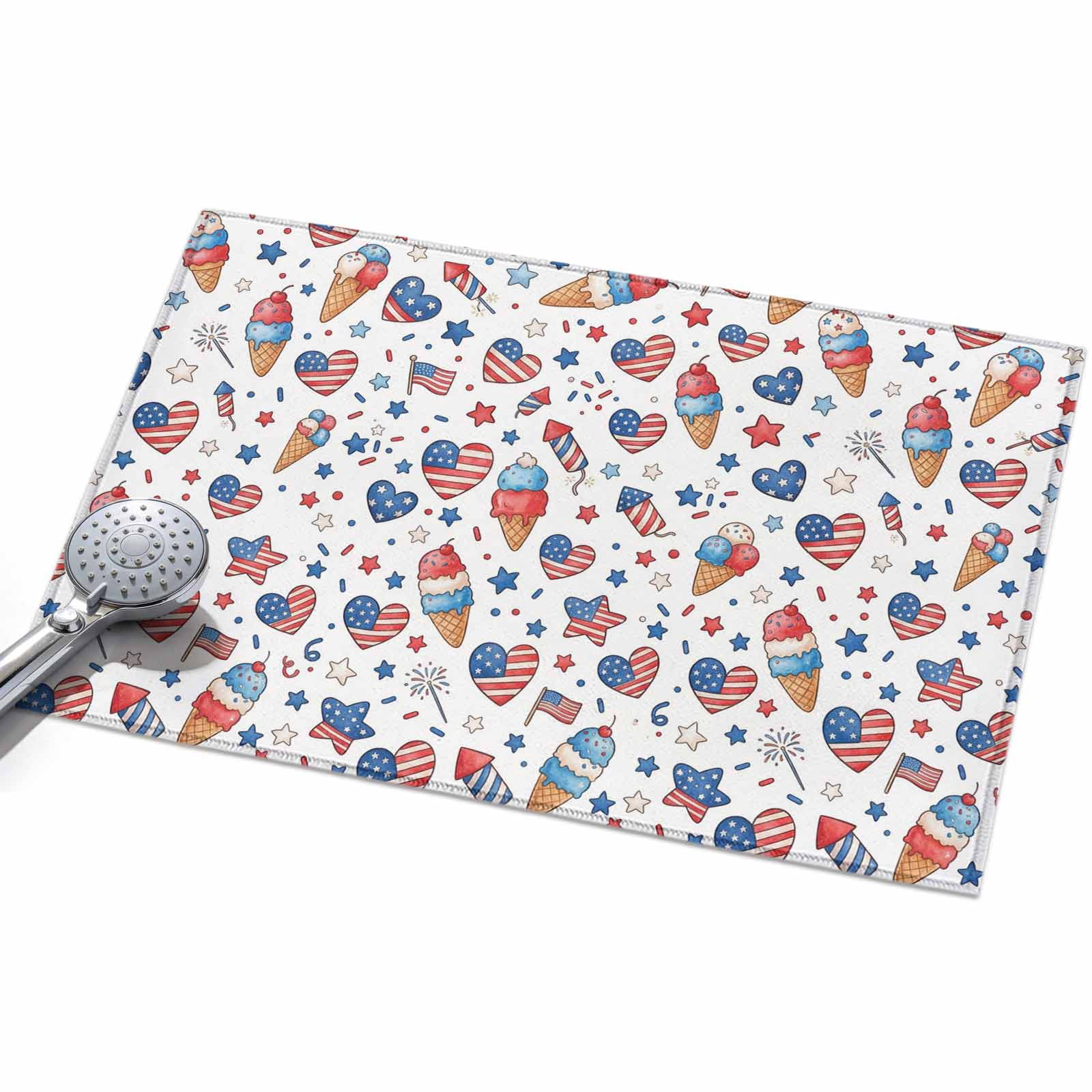 2x3 Washable Area Rugs,USA Patriotic Ice Cream Non-Slip Ultra Soft Rug ...