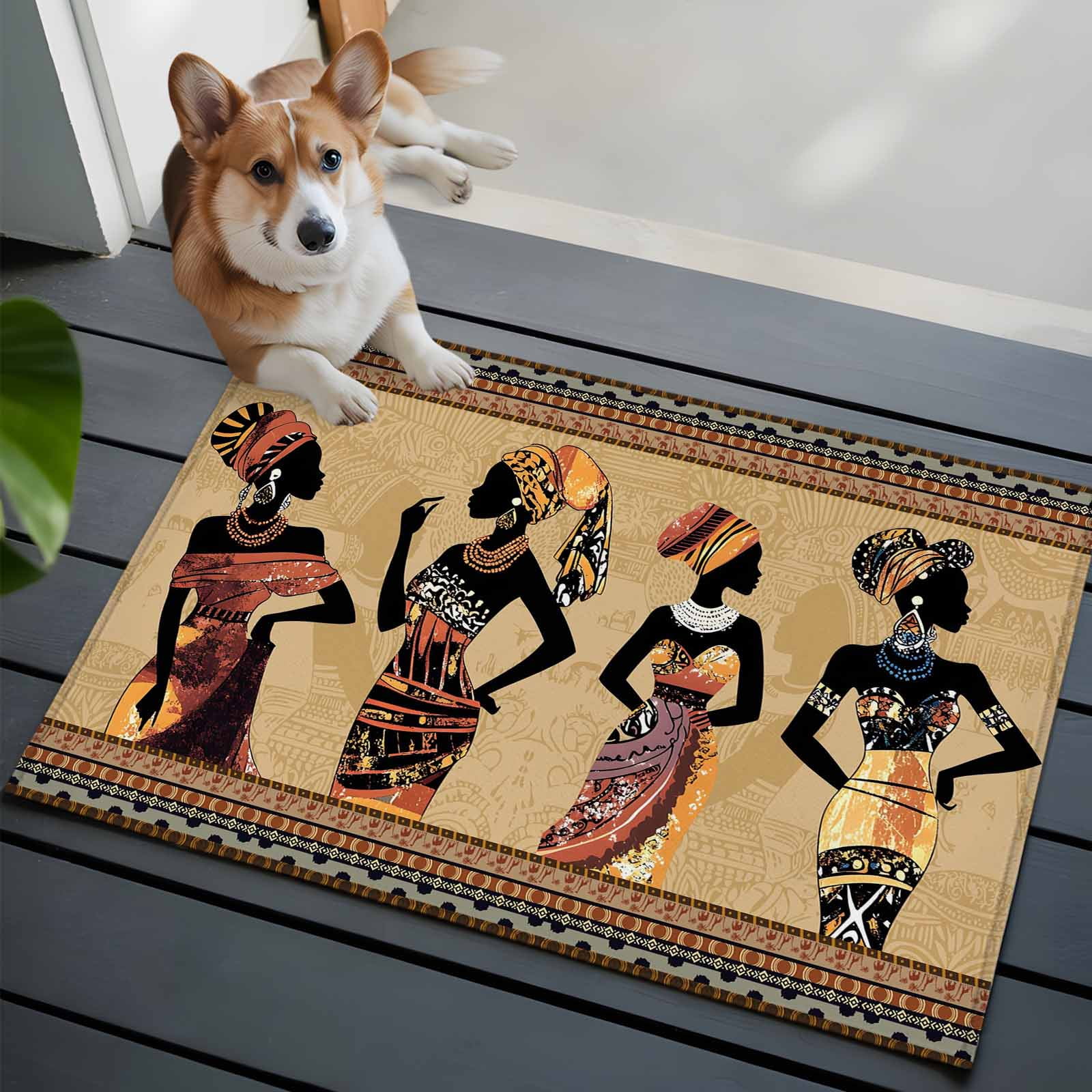 2x3 Washable Entryway Rug, African Women Non-Slip Area Rug for Front ...