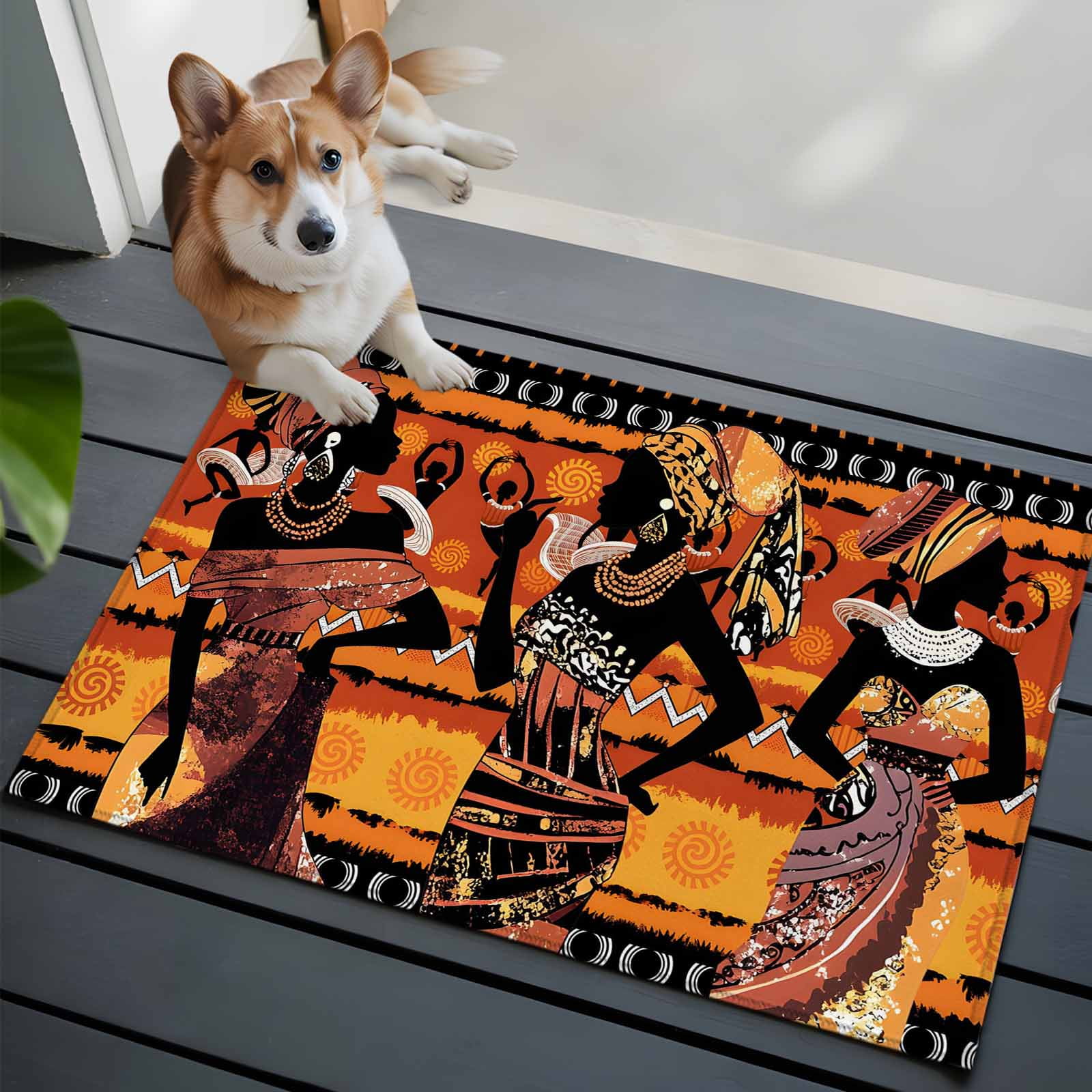 2x3 Washable Entryway Rug, African Women Non-Slip Area Rug for Front ...