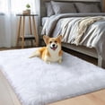 2x3 White Fluffy Area Rug for Bedroom, Soft Shaggy Carpet for Kids ...