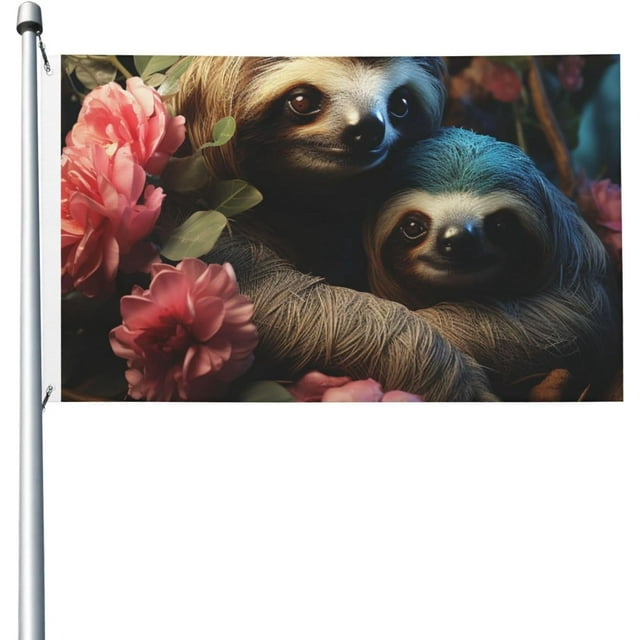 2x3 ft Flags Flag Outside Yard Flag A sloth and a baby sloth Funny ...