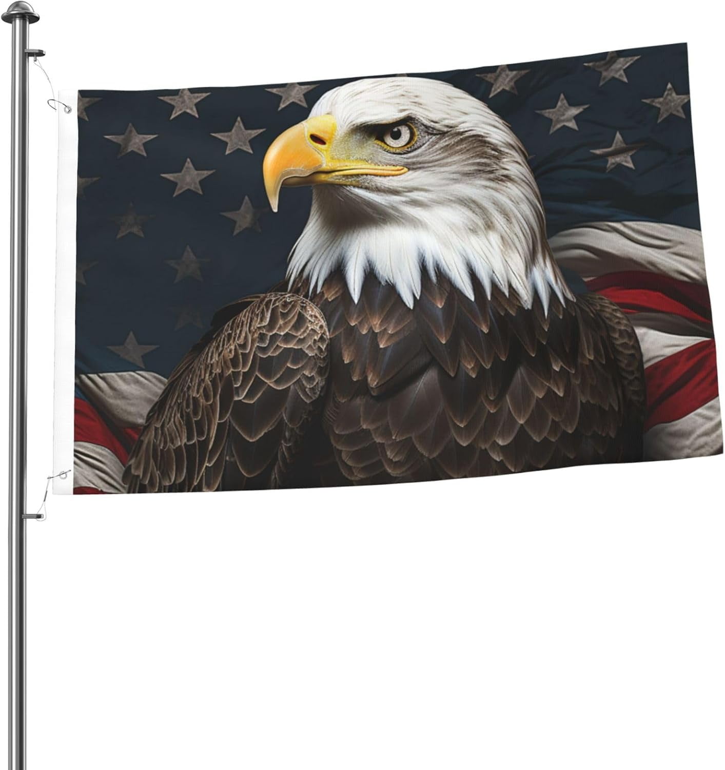 2x3 ft Flags Flag Outside Yard Flag American bald eagle sitting on flag ...