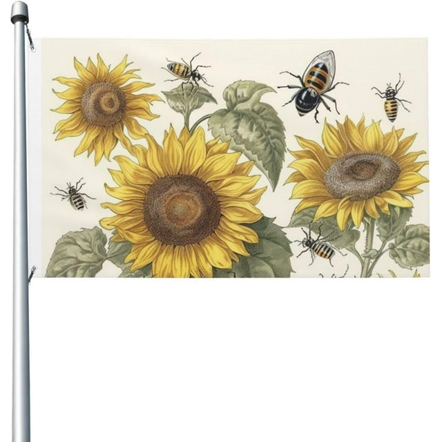 2x3 ft Flags Flag Outside Yard Flag Sunflowers and insects Funny Garden ...