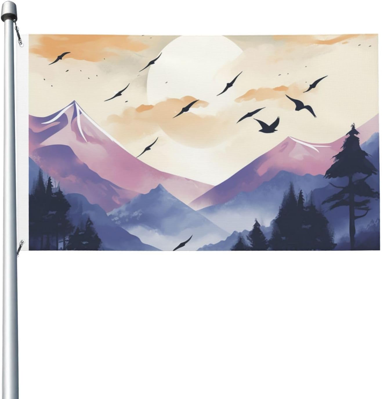 2x3 ft Flags Flag Outside Yard Flag birds flying at sunset Funny Garden ...