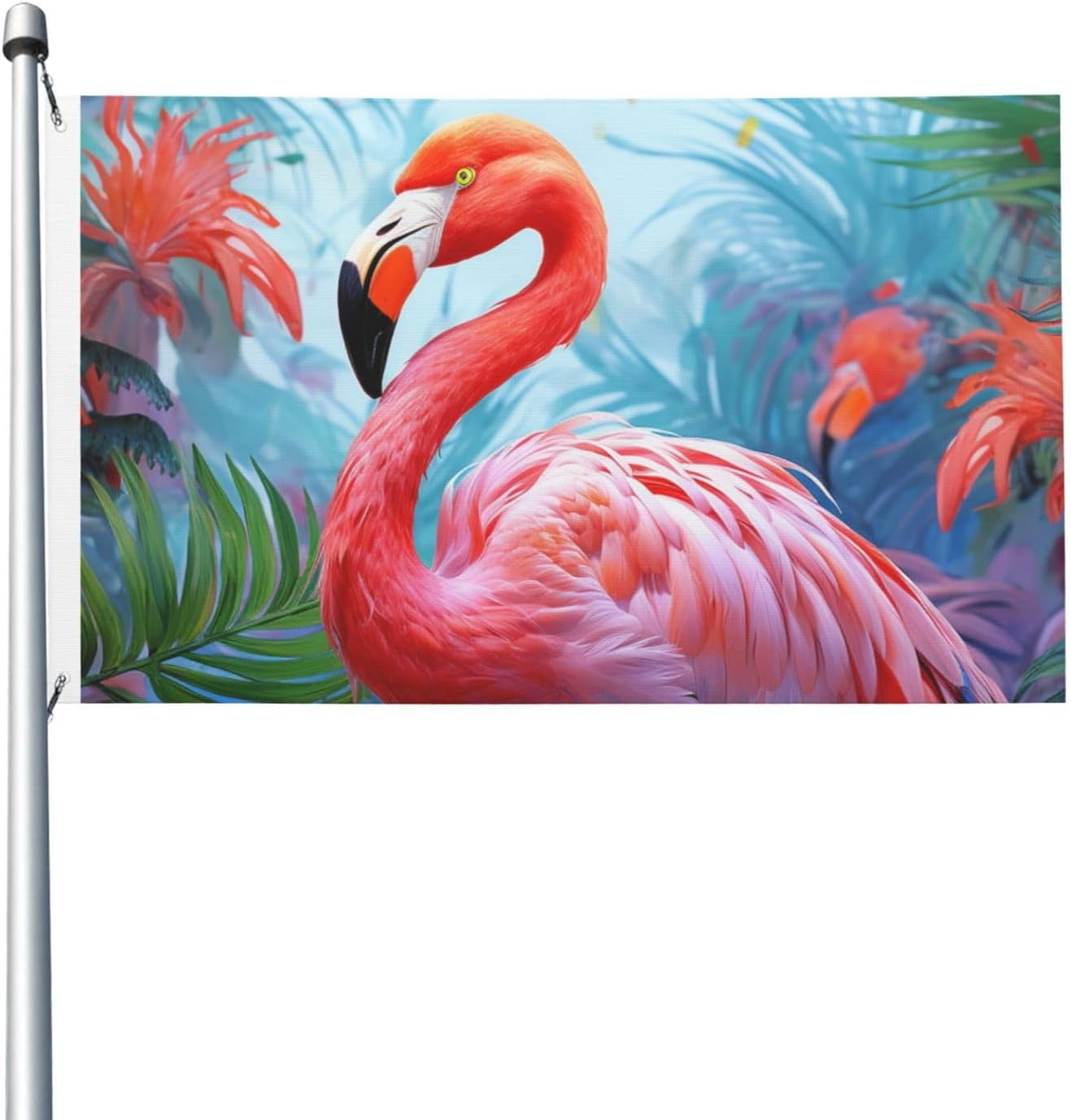 2x3 ft Indoor Outdoor Banner Holiday Garden Flag Painted Flamingo ...