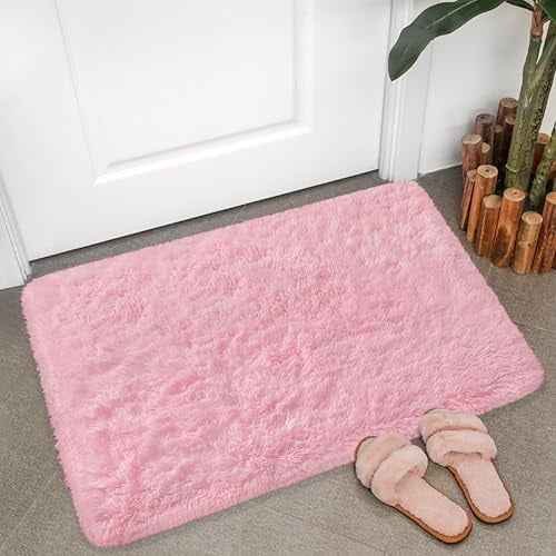 2x3 ft Small Entryway Throw Rugs for Bedroom, 2x3 Mini Area Rug Pink ...