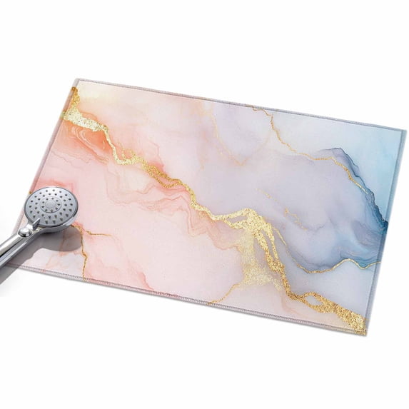 2x3ft Area Rug,Abstract Marble Stone with Gold Stripe Washable Large ...