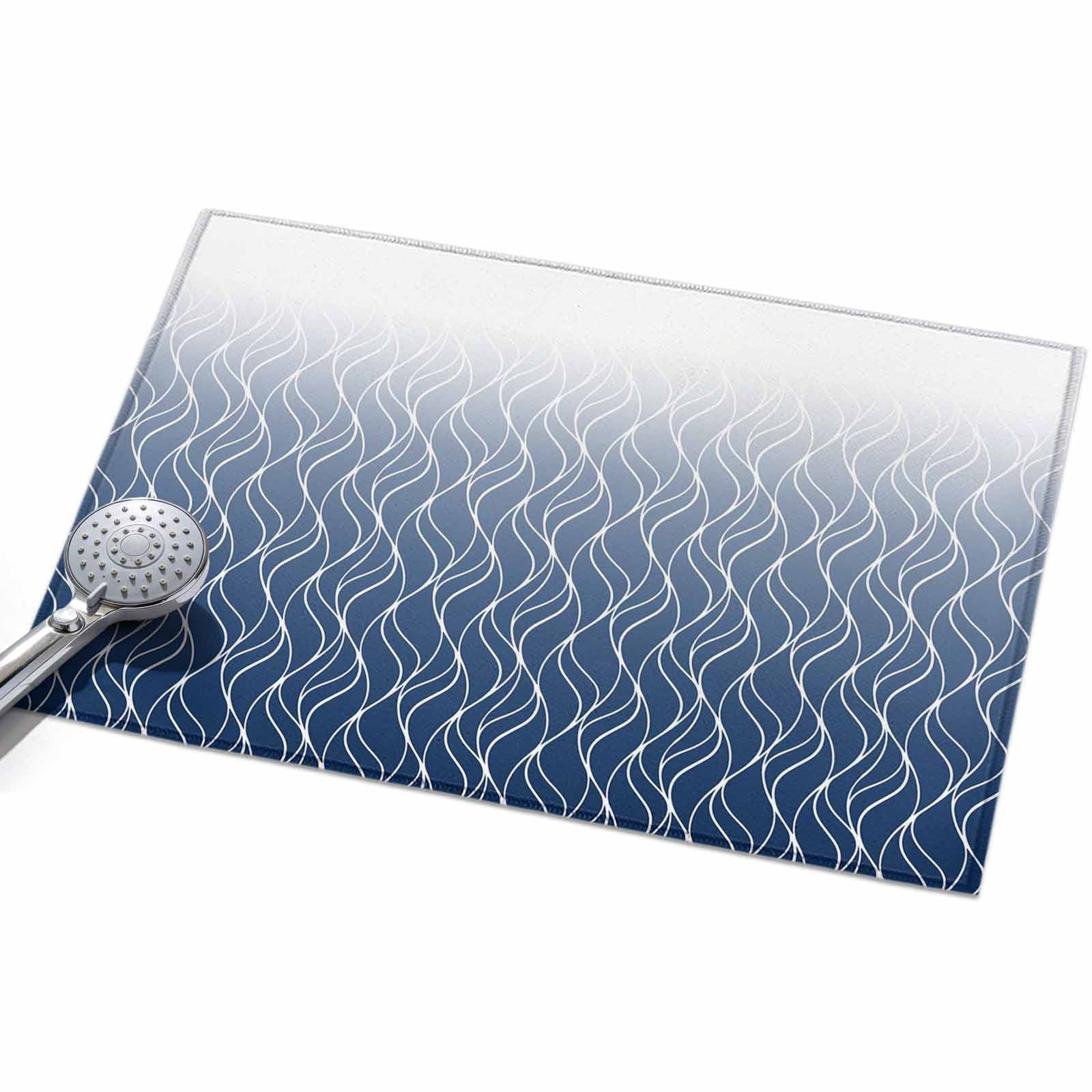 2x3ft Area Rug,Abstract Stripe Blue Gradient Washable Large Rugs Soft ...