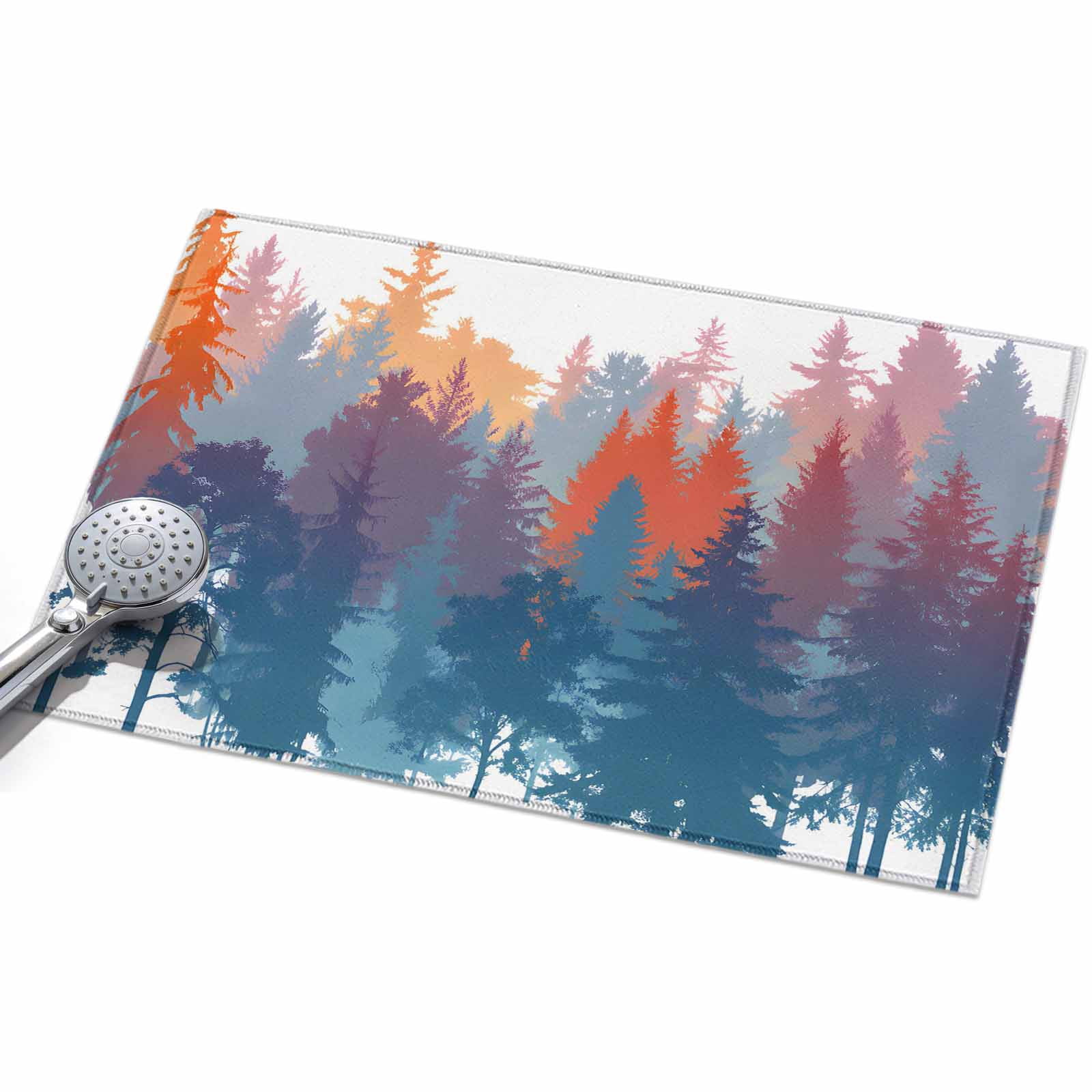 2x3ft Area Rug,Abstract Trees Forest Silhouette Washable Large Rugs ...