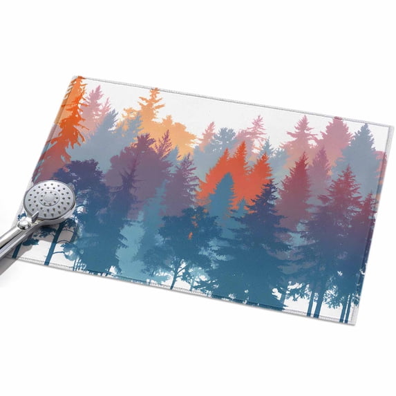 2x3ft Area Rug,Abstract Trees Forest Silhouette Washable Large Rugs ...