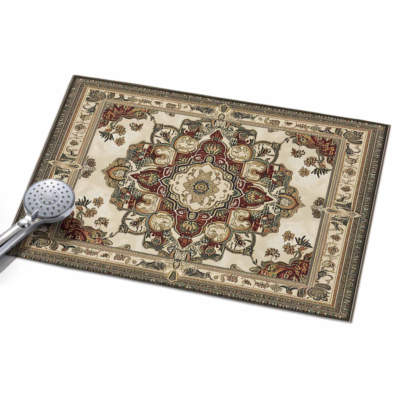 2x3ft Area Rug,Bohemian Retro Flower Pattern Washable Large Rugs Soft ...