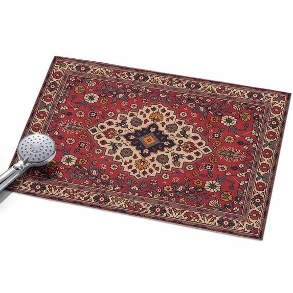 2x3ft Area Rug,Boho Ethnic Vintage Floral Texture Washable Large Rugs ...