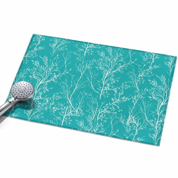 2x3ft Area Rug,Botanical Tree Branch on Teal Washable Large Rugs Soft ...