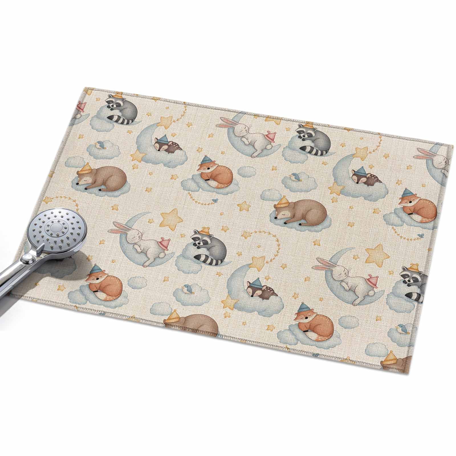 2x3ft Area Rug,Cartoons Cute Rabbits Raccoons Foxes Washable Large Rugs ...