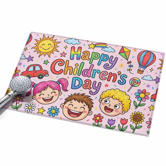 2x3ft Area Rug,Cartoons Flowers Happy Children's Day Washable Large ...