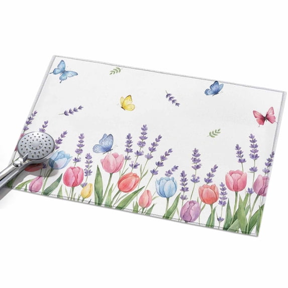 2x3ft Area Rug,Country Colorful Flower Butterfly Washable Large Rugs ...