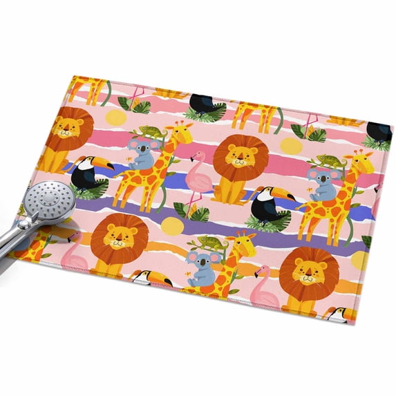 2x3ft Area Rug,Cute Cartoon Lion Giraffe Flamingo Washable Large Rugs ...